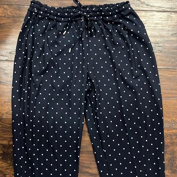 Zara | Pants & Jumpsuits | Zara Polka Dot Drawstring Pants | Poshmark